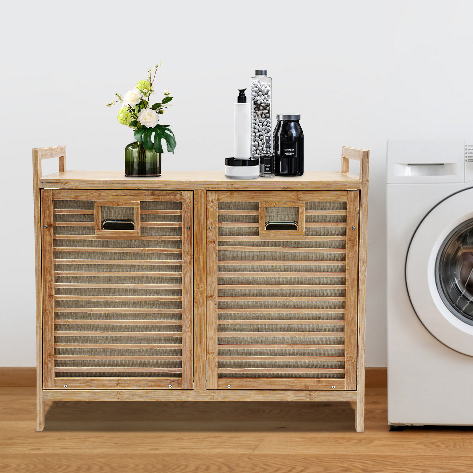 Longshore Tides Wood Cabinet Laundry Hamper & Reviews | Wayfair