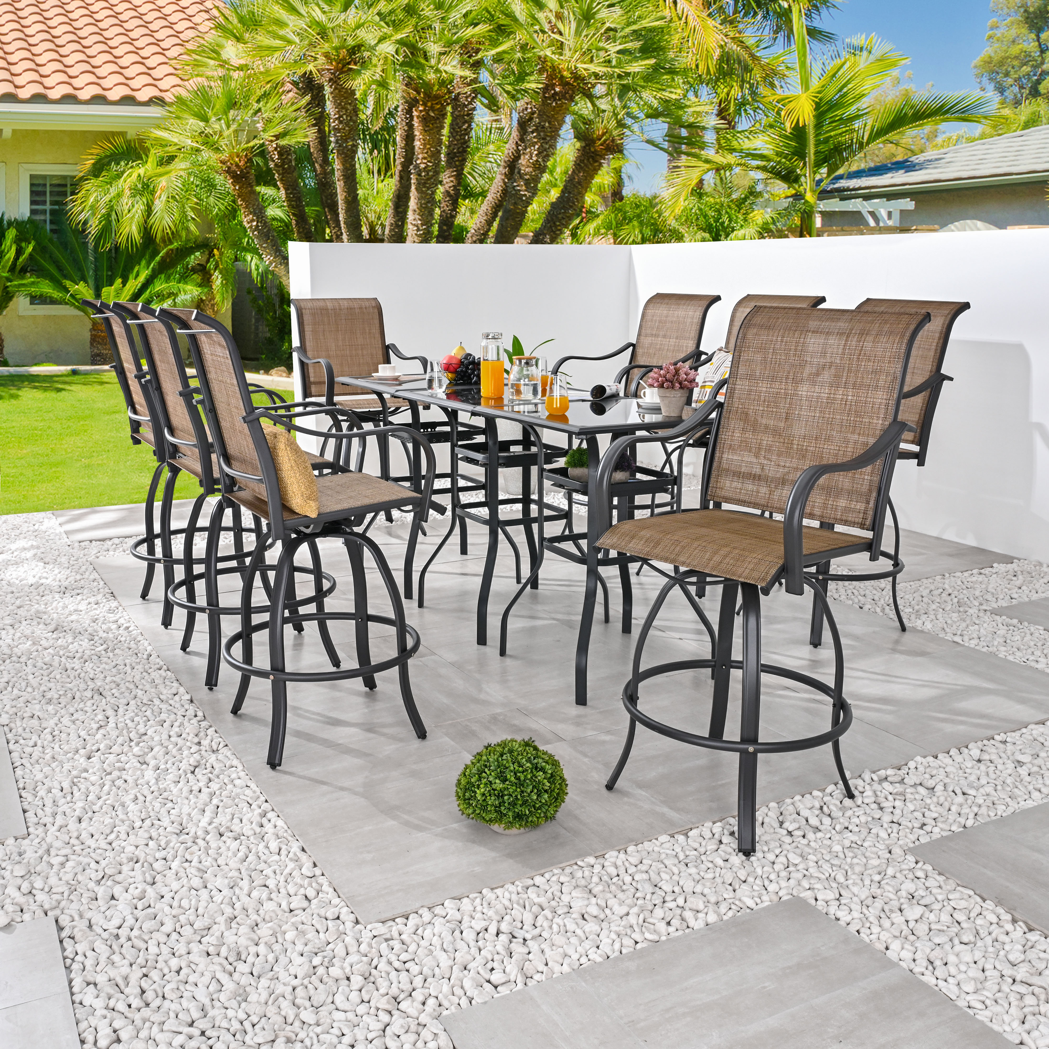 Steelside™ Motto Square 8 - Person Bar Height Dining Set | Wayfair