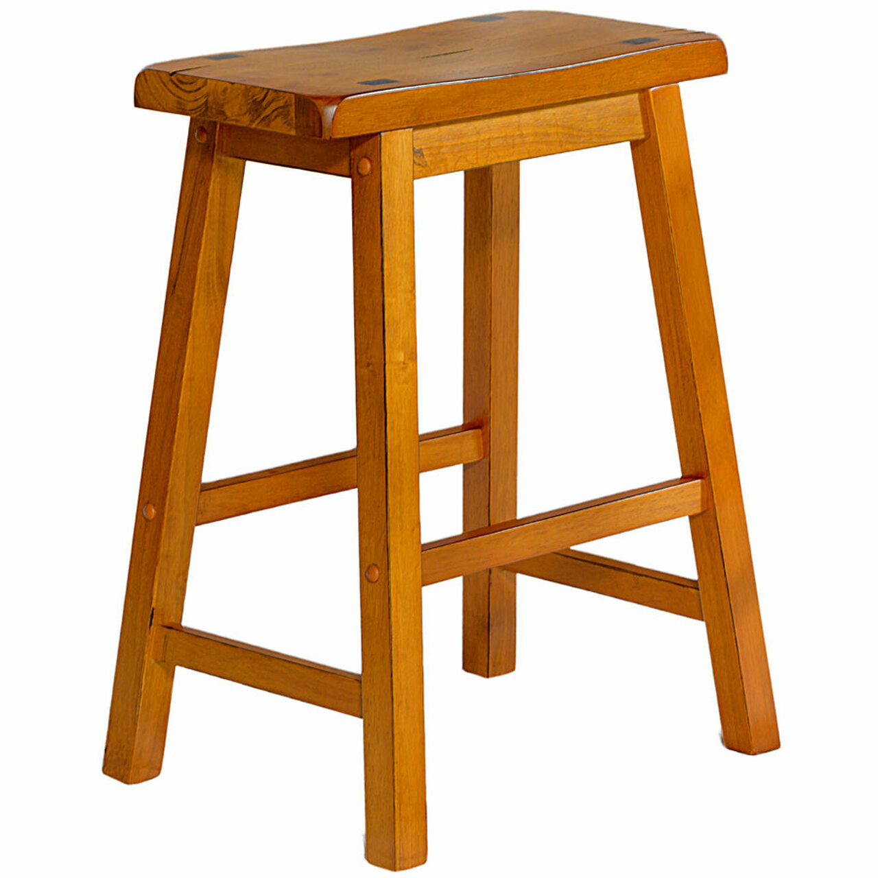Lark Manor™ 2 Saddle Backless Solid Wood Bar Stools Counter & Bar ...