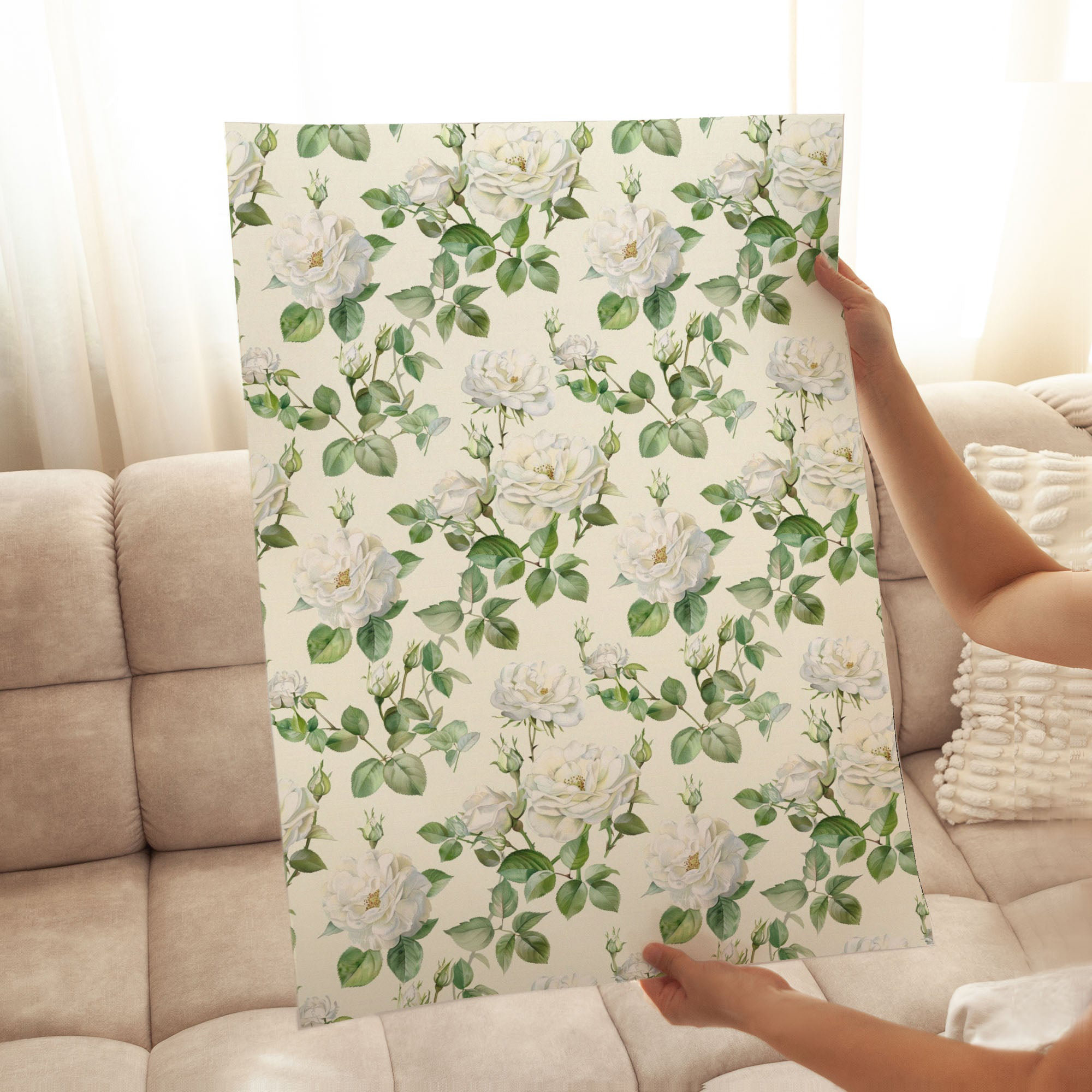 Winston Porter Floral White Rose Flowers I Cottage Unframed Art Print ...