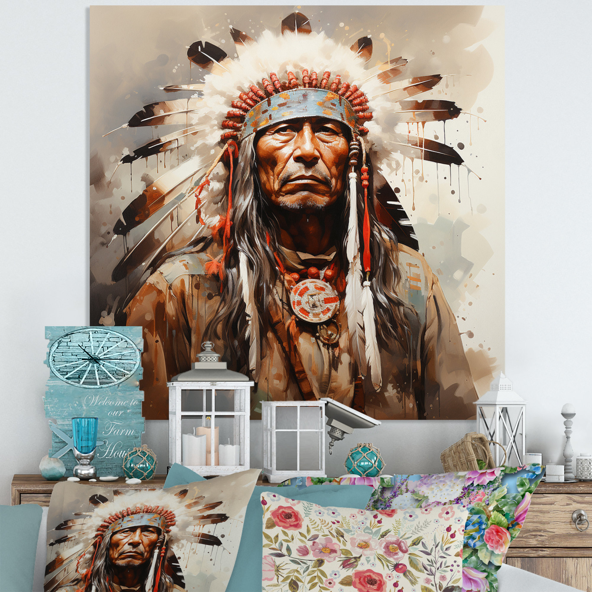 Winston Porter Native American Pastel Portrait - Native American Metal ...