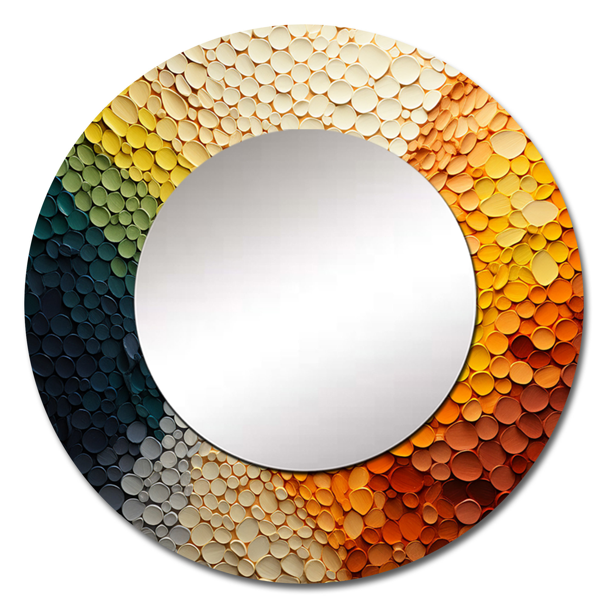 Design Art Hardedge Art Earthy Euphony V - Abstract Collages Round ...