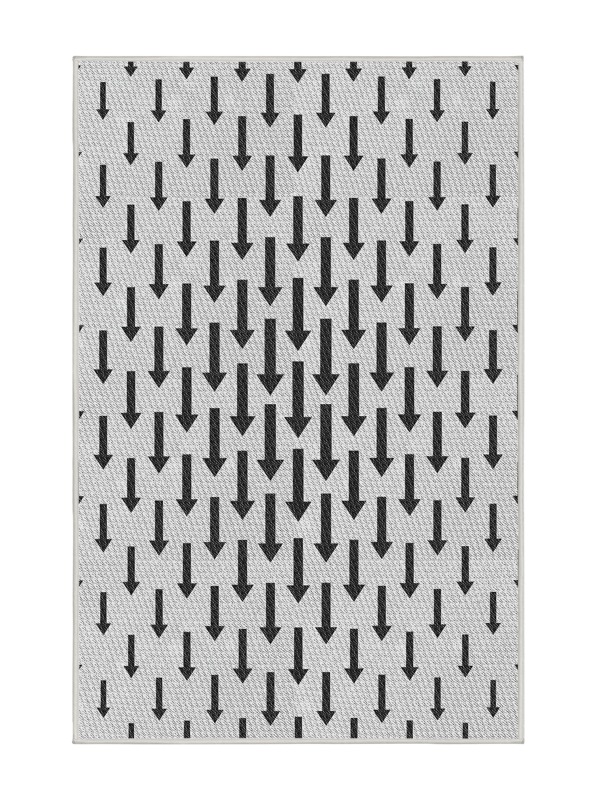 Latitude Run® Caravette Abstract White/Black Area Rug | Wayfair