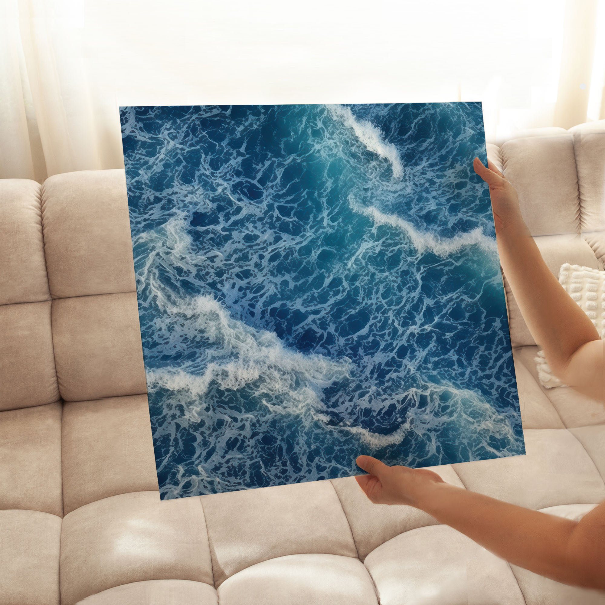 Highland Dunes Beach and Coastal Blue Ocean Waves II Nautical Unframed ...