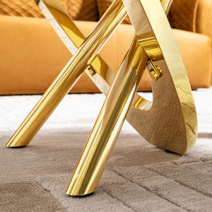 Mercer41 Stainless Steel Marble Pattern Coffee Table | Wayfair