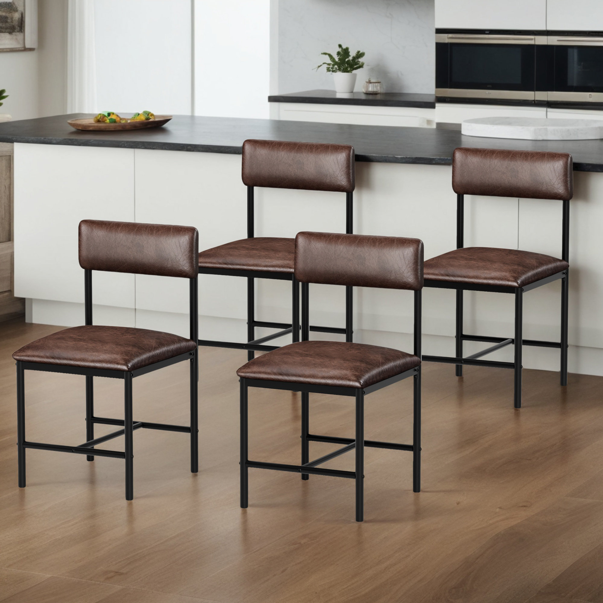 17 Stories Tonks Upholstered Side Chair Kitchen Dining Chair (Set of 4 ...