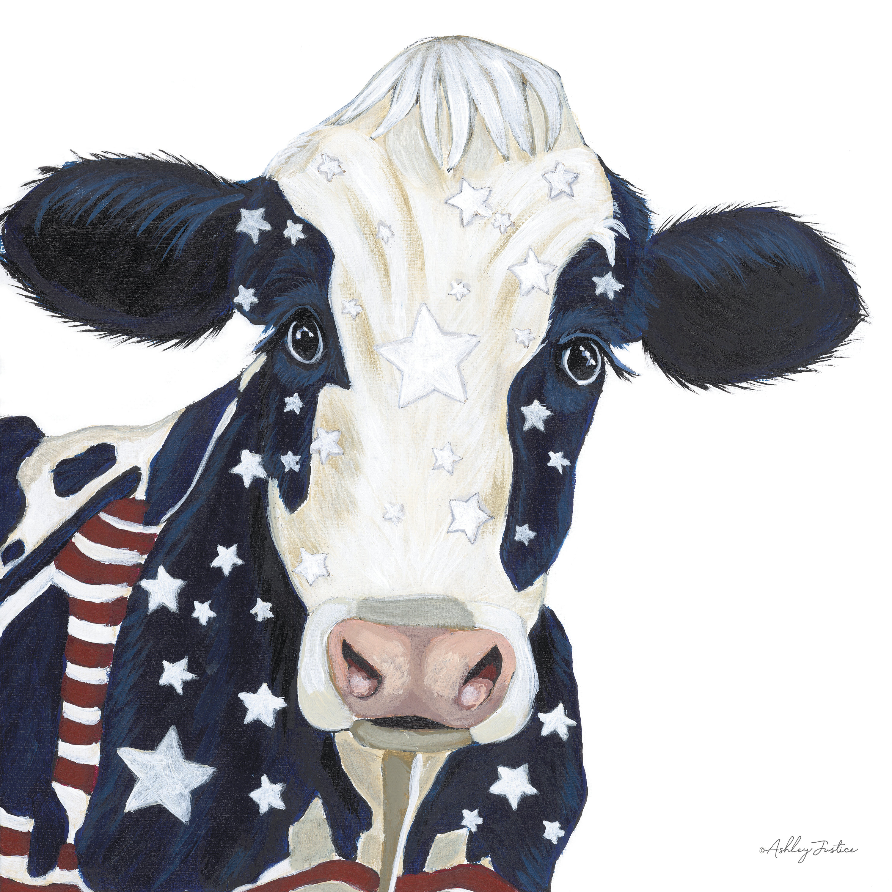 August Grove® Amalija Freedom Cow by Ashley Justice | Wayfair