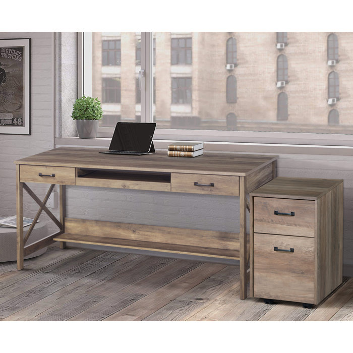 Laurel Foundry Modern Farmhouse Coble 2 Piece Rectangular Computer Desk ...