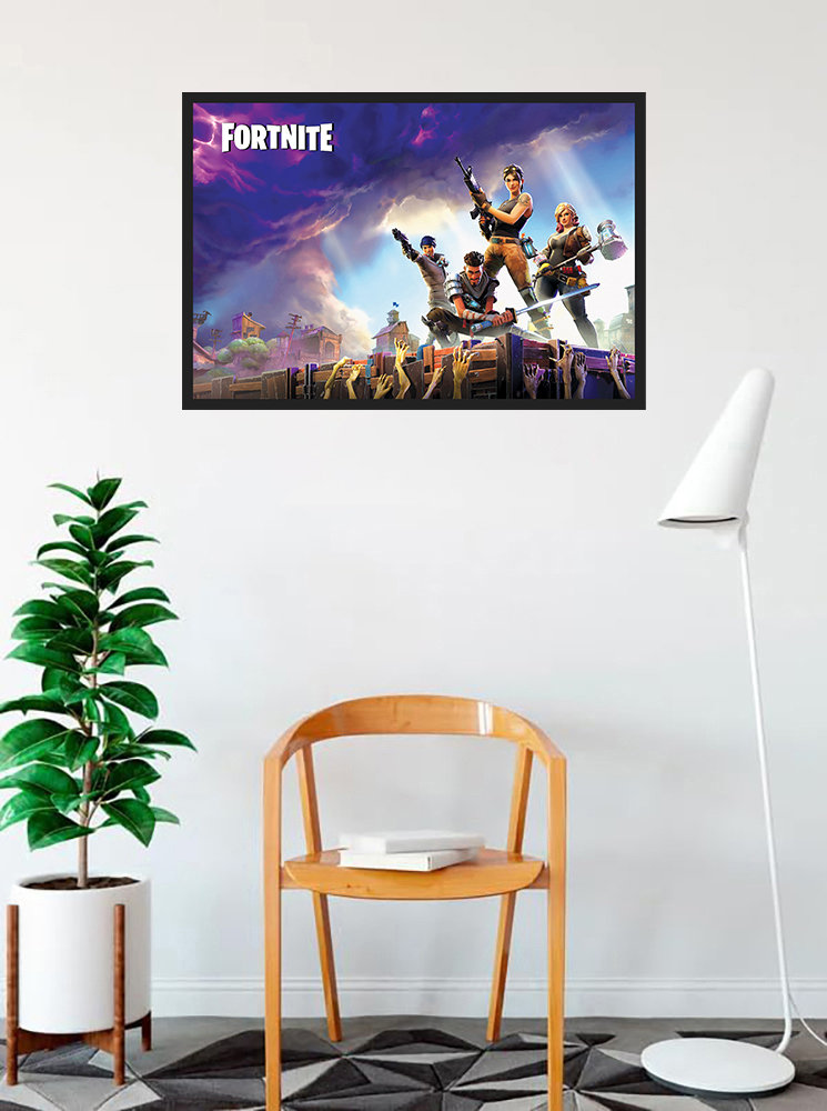 Buy Art For Less Fornite Zombies 24 x 36 Inch Framed Art Poster ...