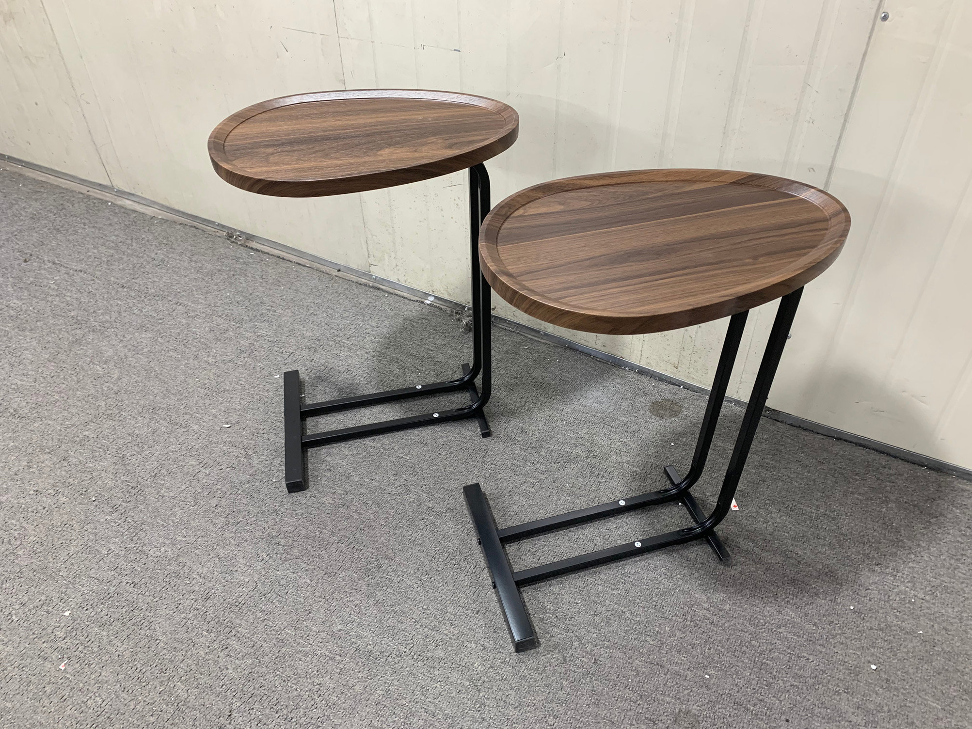 Ebern Designs 2-Pieces C-Shaped Side Table With Metal Frame Slide | Wayfair