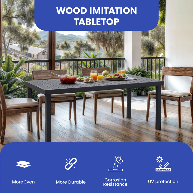 Ebern Designs Sleek & Stackable Outdoor Dining Table | Wayfair