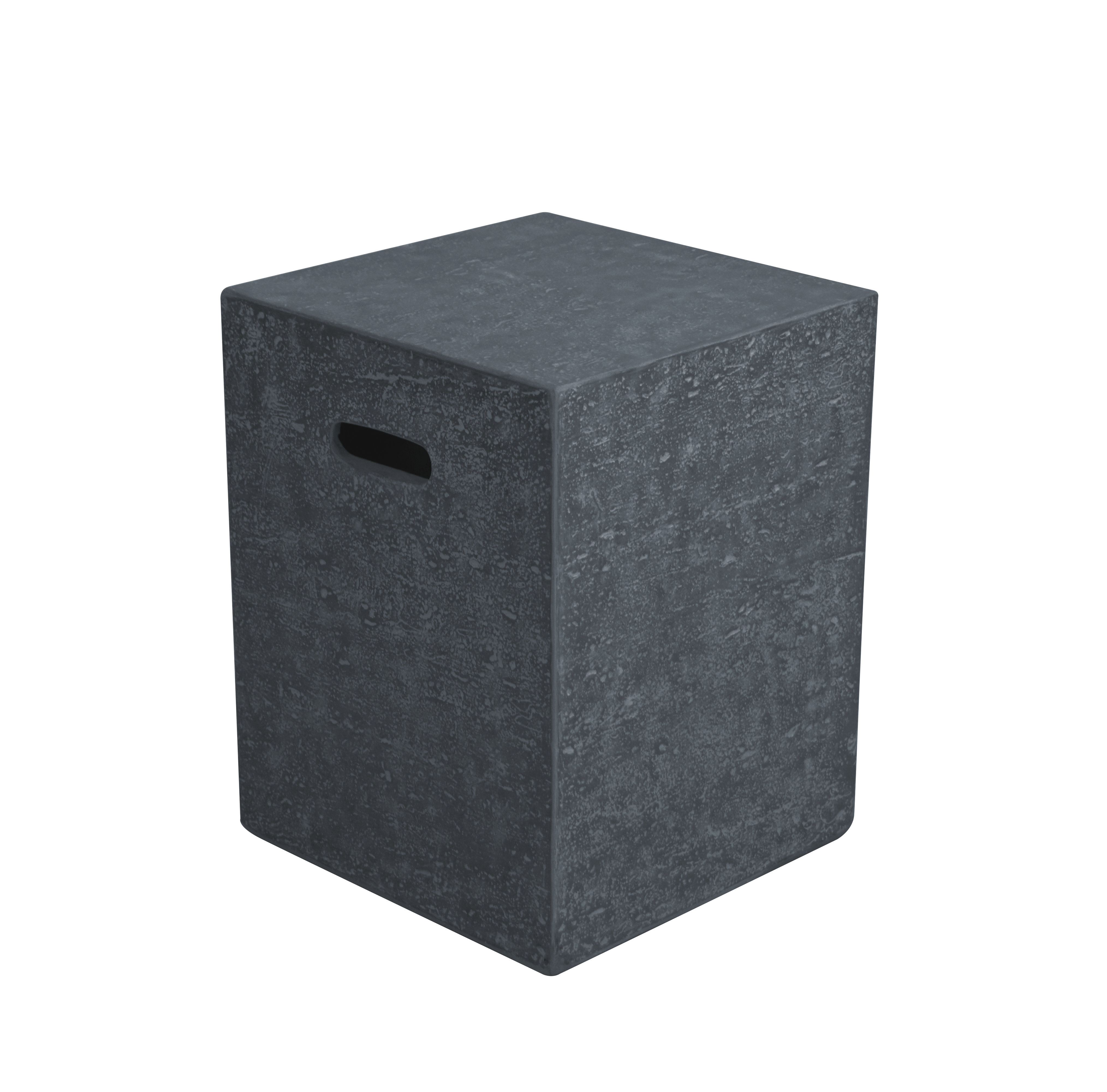 Modeno Square Dark Grey Concrete 15.7" Propane Tank Cover by Elementi ...