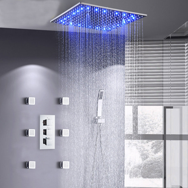 Senlesen Thermostatic Complete Shower System with Rough in-Valve ...