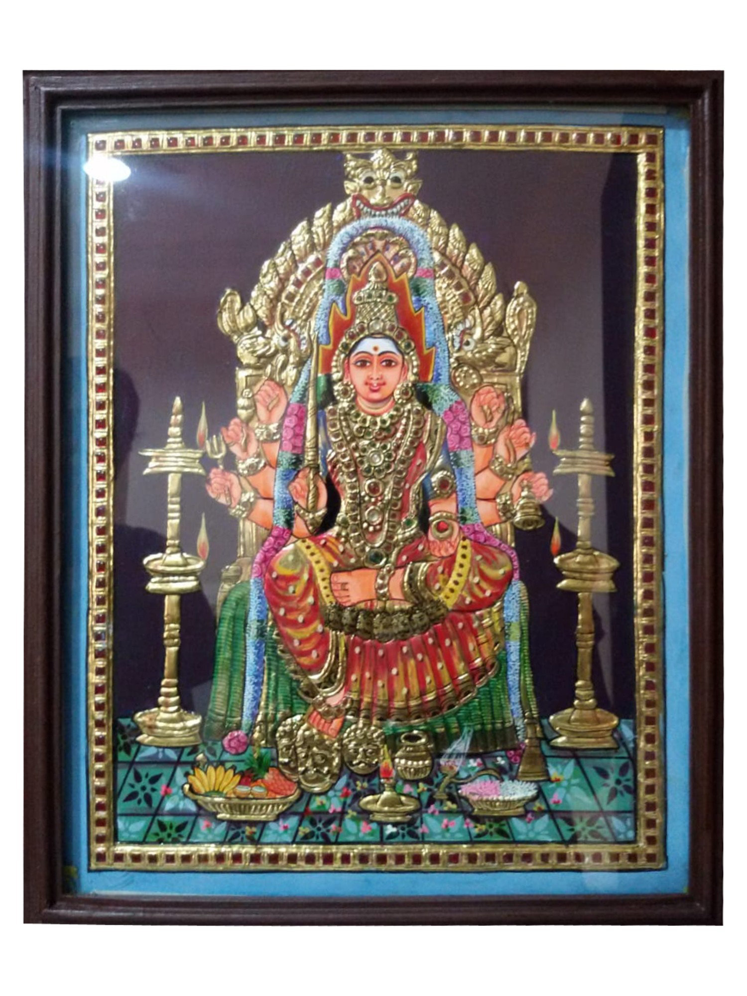 Exotic India Goddess Mariamman | Tanjore Painting | Traditional Color ...