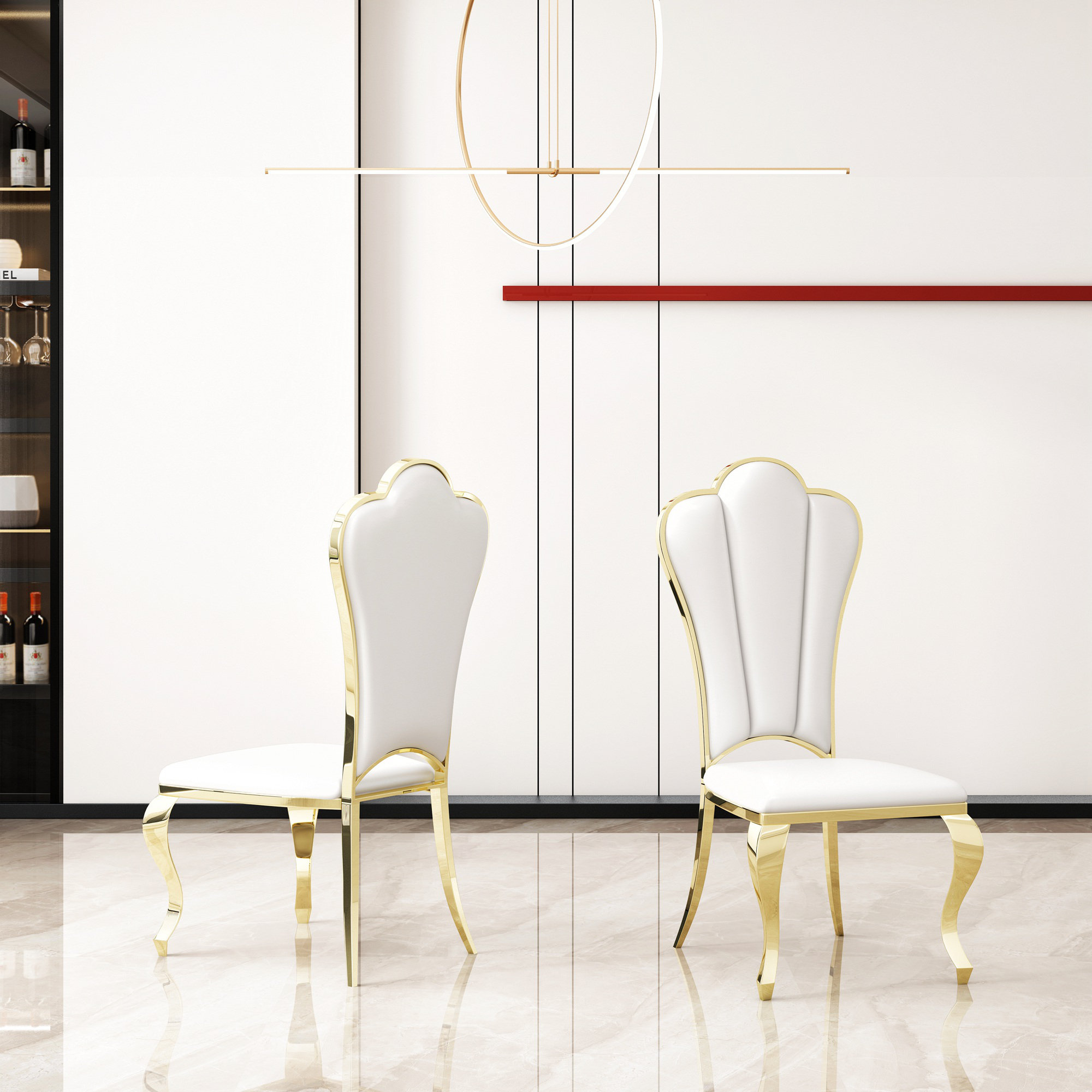 Rosdorf Park Kentavius Metal Parsons Chair in White | Wayfair