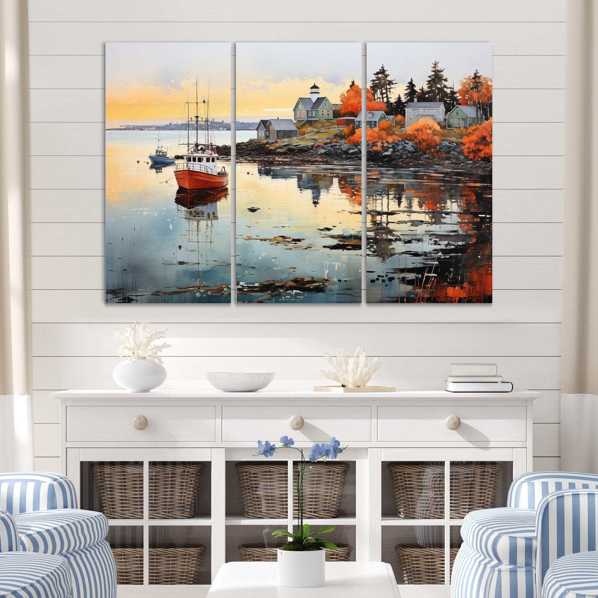 DesignArt Coastalport Port Of Tranquility V - Nautical & Beach Metal ...