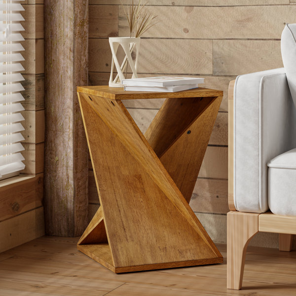 Wrought Studio™ Farmhouse Square Solid Wood End Table With Twisted ...