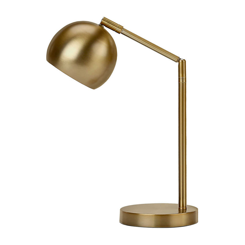Benjara Desk Task Lamp, Adjustable Neck with Modern Gold Metal Base, 19 ...