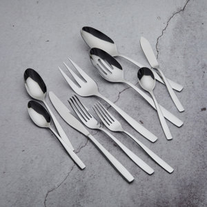 Ornative Flatware ELOISE 18/0 Silver Stainless Steel Flatware Set ...