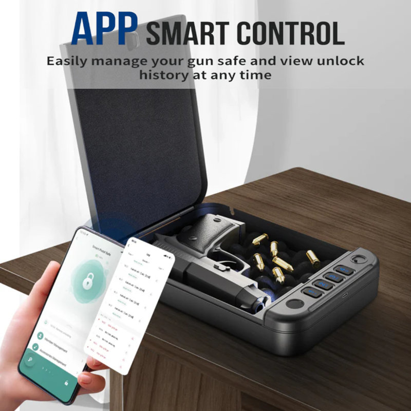 KingSo Gun Safe Lock, Pistol Safe with 4 Ways Quick Access Fingerprint ...