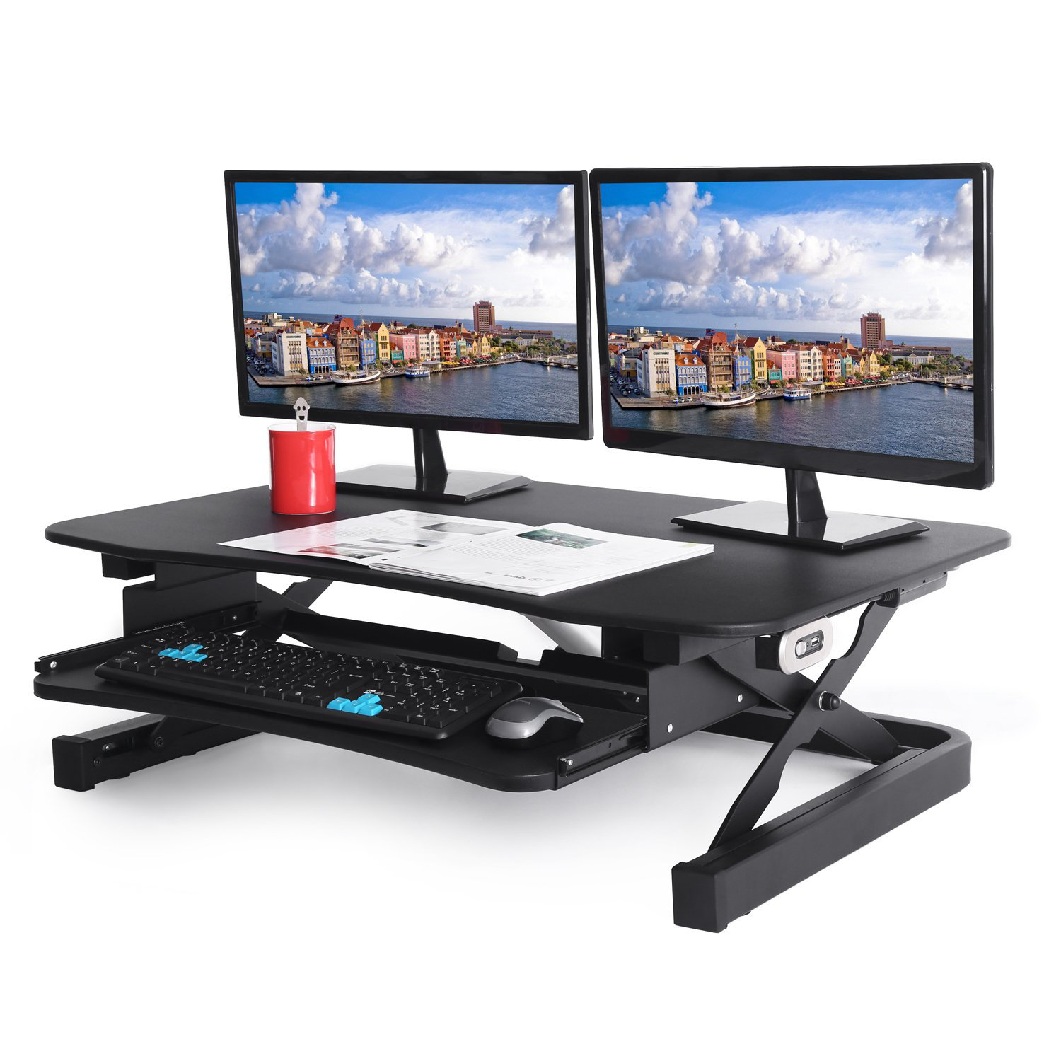 ApexDesk Electric Height Adjustable Standing Desk Converter & Reviews ...
