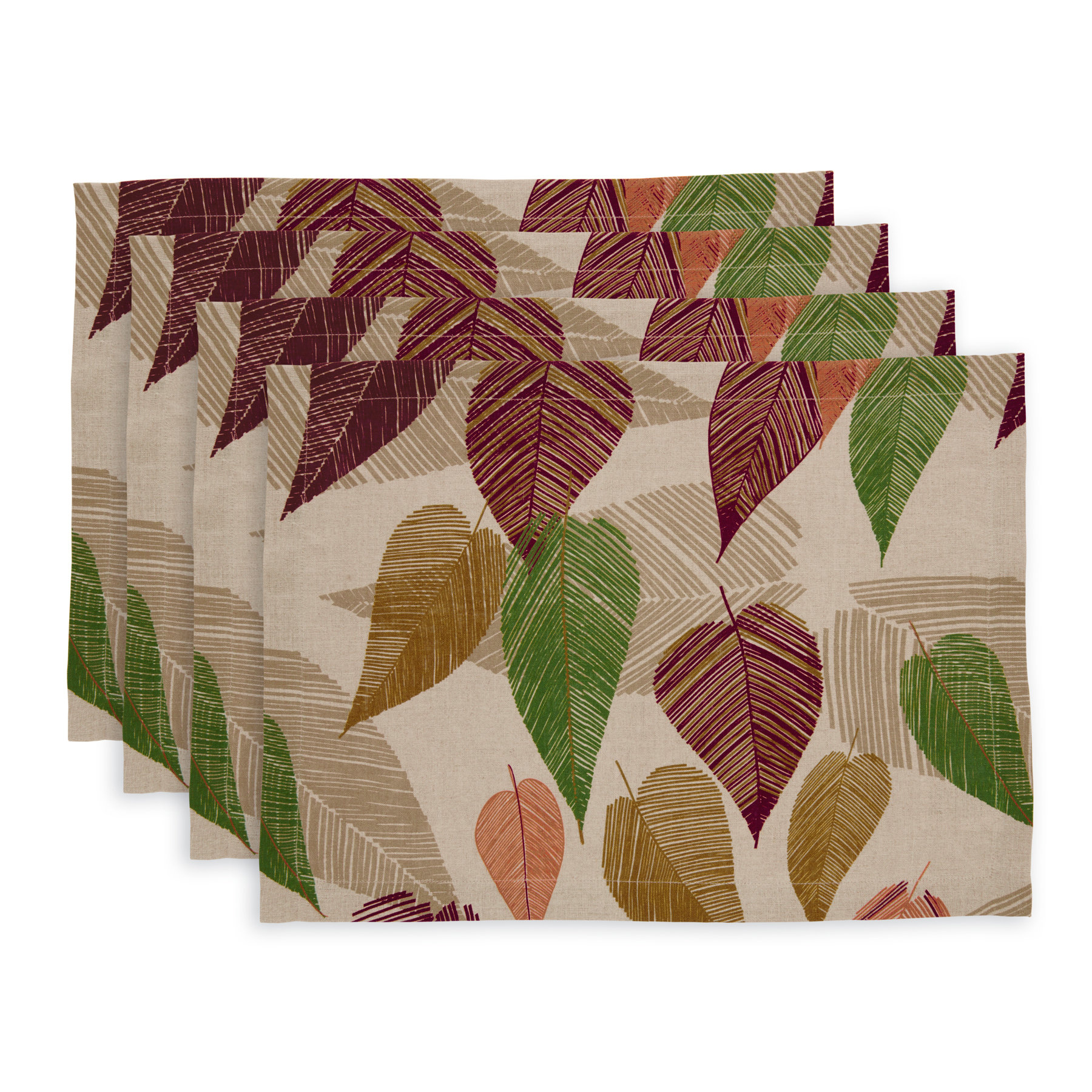 Solino Home Falling Leaves - 100% Pure Linen Placemats | Wayfair