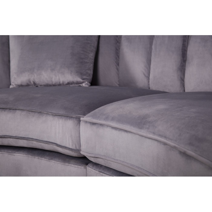 Legend Furniture 142" Wide Upholstered Tufted Velvet Symmetrical ...