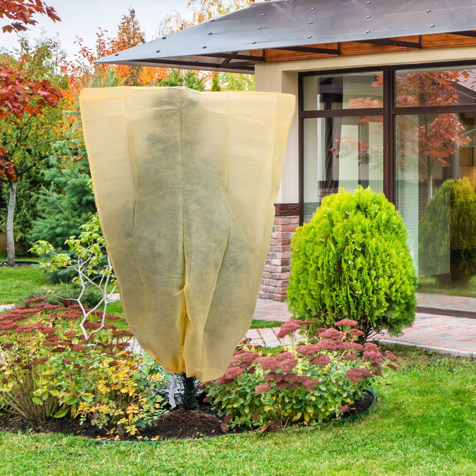 Arlmont & Co. 2Pcs Plant Covers Freeze Protection Reusable Drawstring ...