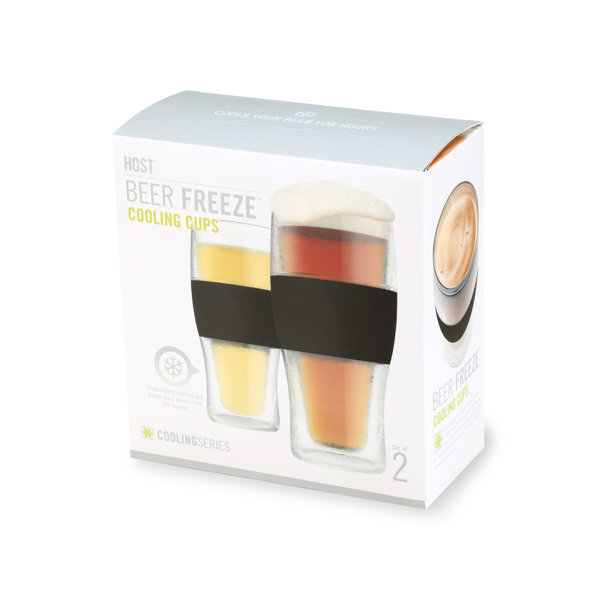 Host FREEZE Beer Glasses, Frozen Beer Mugs, Freezable Pint Glass Set ...
