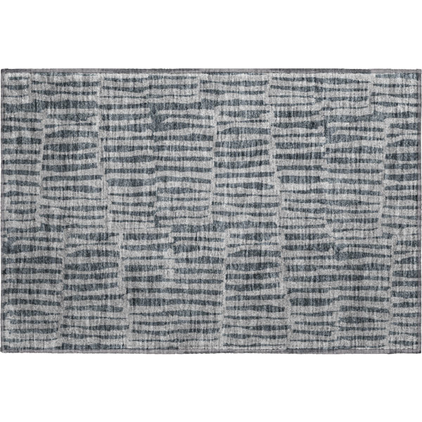 Canora Grey Premium Machine Washable Addington Charcoal Rug | Wayfair