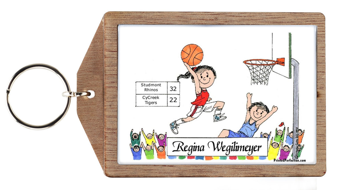 Printed Perfection Personalized Basketball Player - Female Key Chain ...