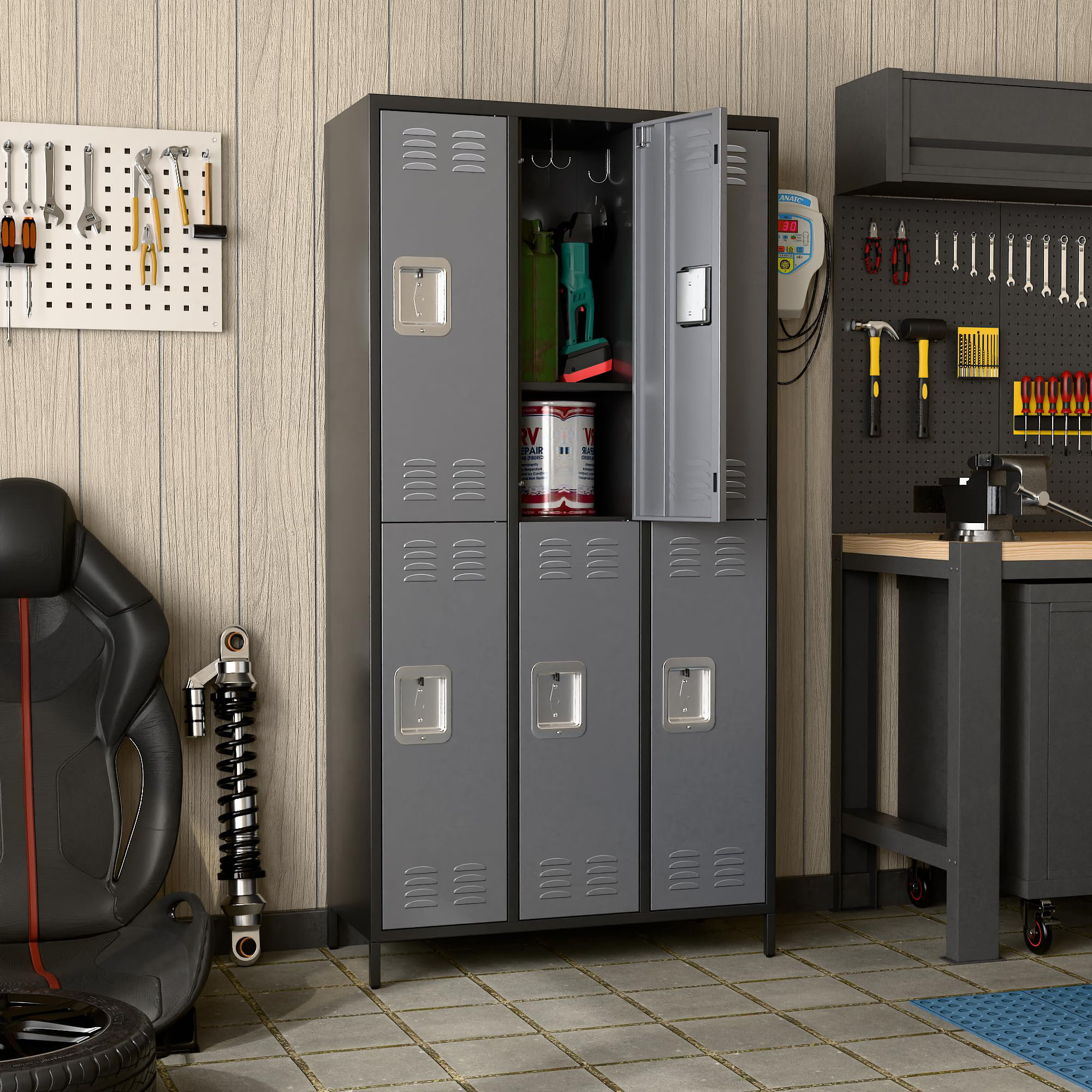 17 Stories 6 Doors Metal Lockers for Employees with Lock, Metal Locker ...