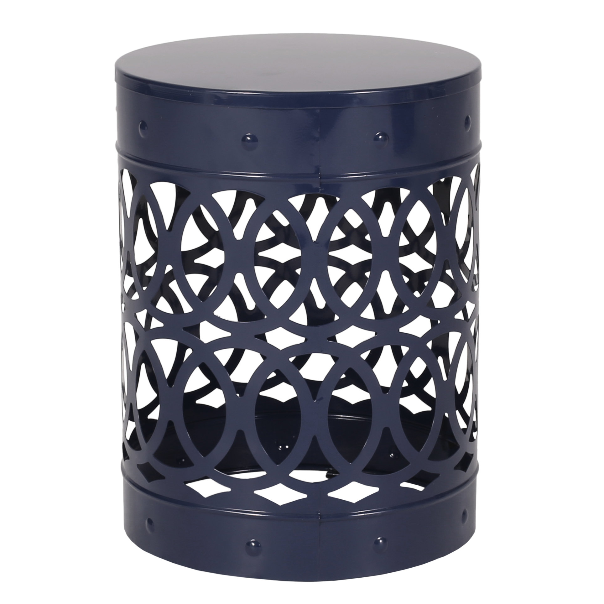 Winston Porter Large Modern Outdoor Metal End Table. Iron Cut Design ...
