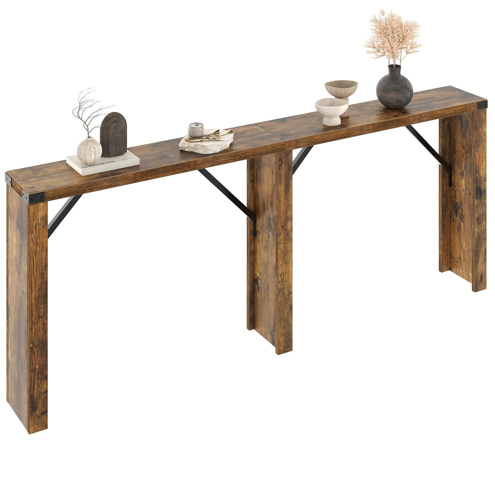 POGBUT 70.8" Sofa Console Table, Narrow Farmhouse Couch Table - Wayfair ...
