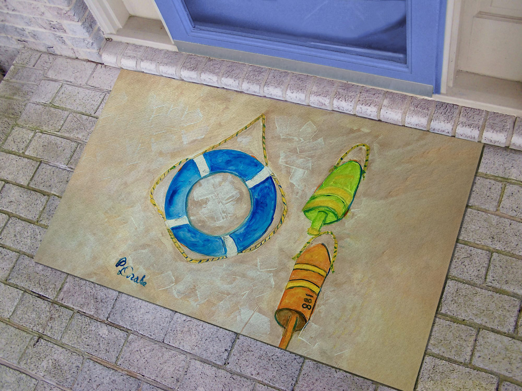 Longshore Tides Badarish Life Preserver 50 in. x 30 in. Non-Slip Indoor ...