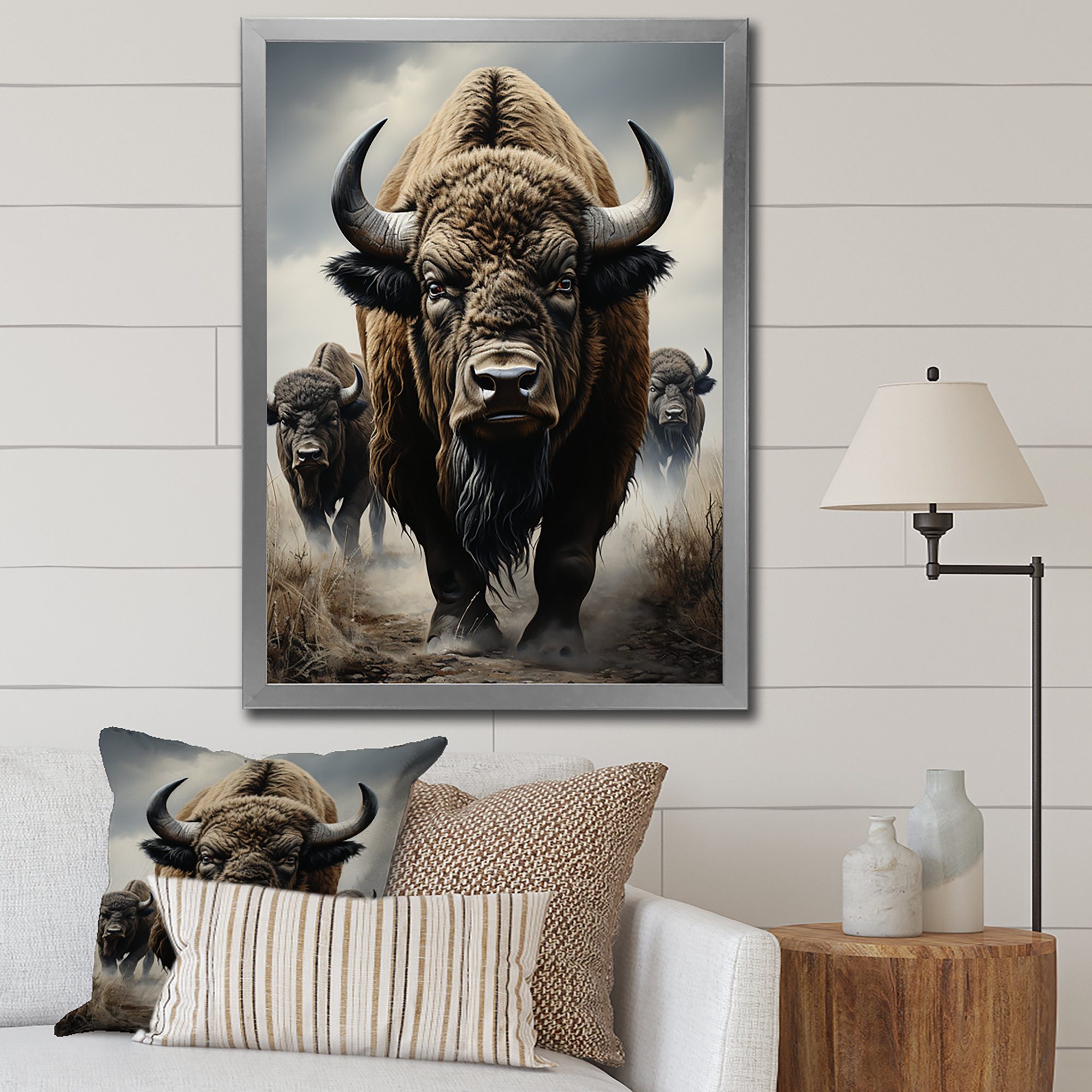 Union Rustic Bison Guardians Of The - Animals Canvas Art Print ...
