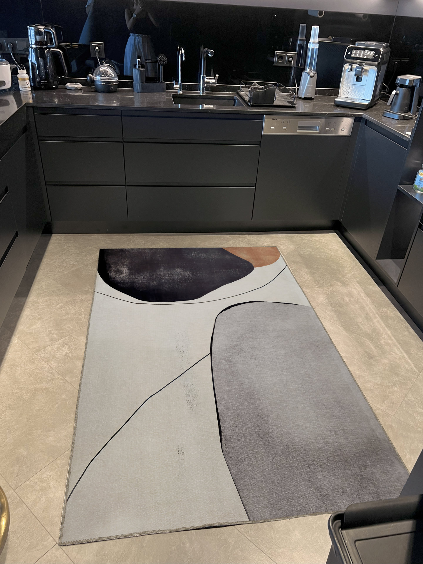 Orren Ellis Grey-Beige Themed Abstract Patterned Creative Modern ...