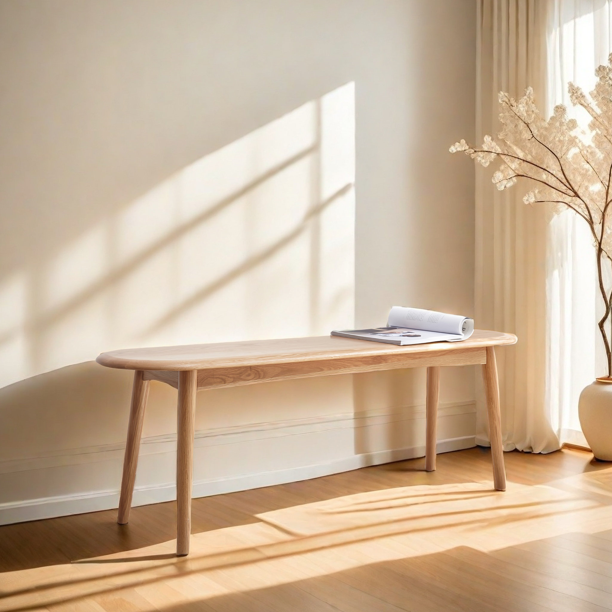 George Oliver Estelina unique semi-circular design solid wood bench/bed ...