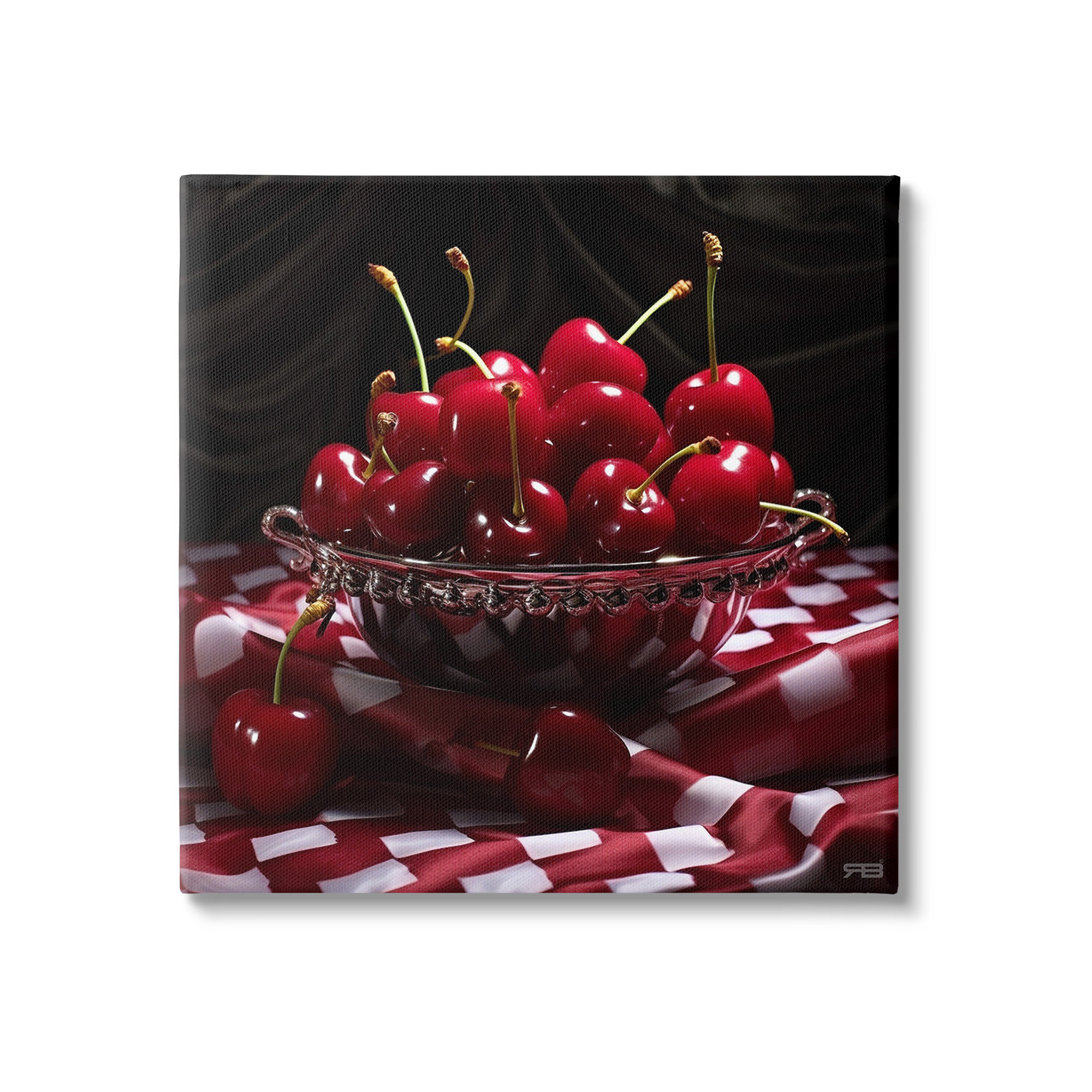 Ebern Designs " Plump Cherries Still Life " by RB on Canvas | Wayfair