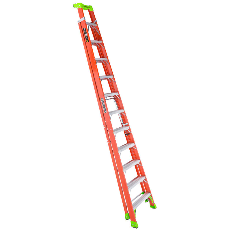 Louisville Ladder 12 ft. Fiberglass Cross Step Ladder with 300 lbs ...