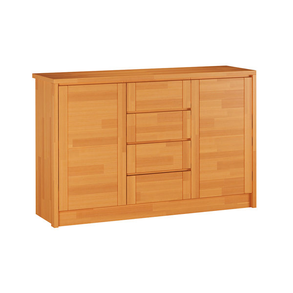 Union Rustic Filley 4 Drawer 153.7Cm W Solid Wood Chest of Drawers ...