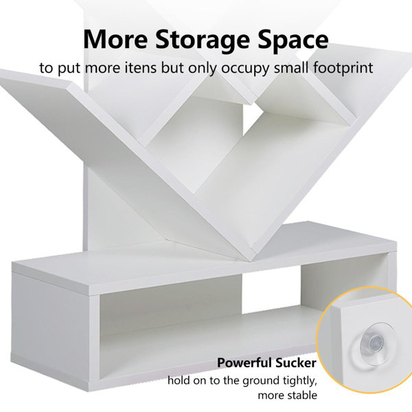 Latitude Run® White Tree Bookshelf 5 Shelf Tree Bookcase Small Wood ...