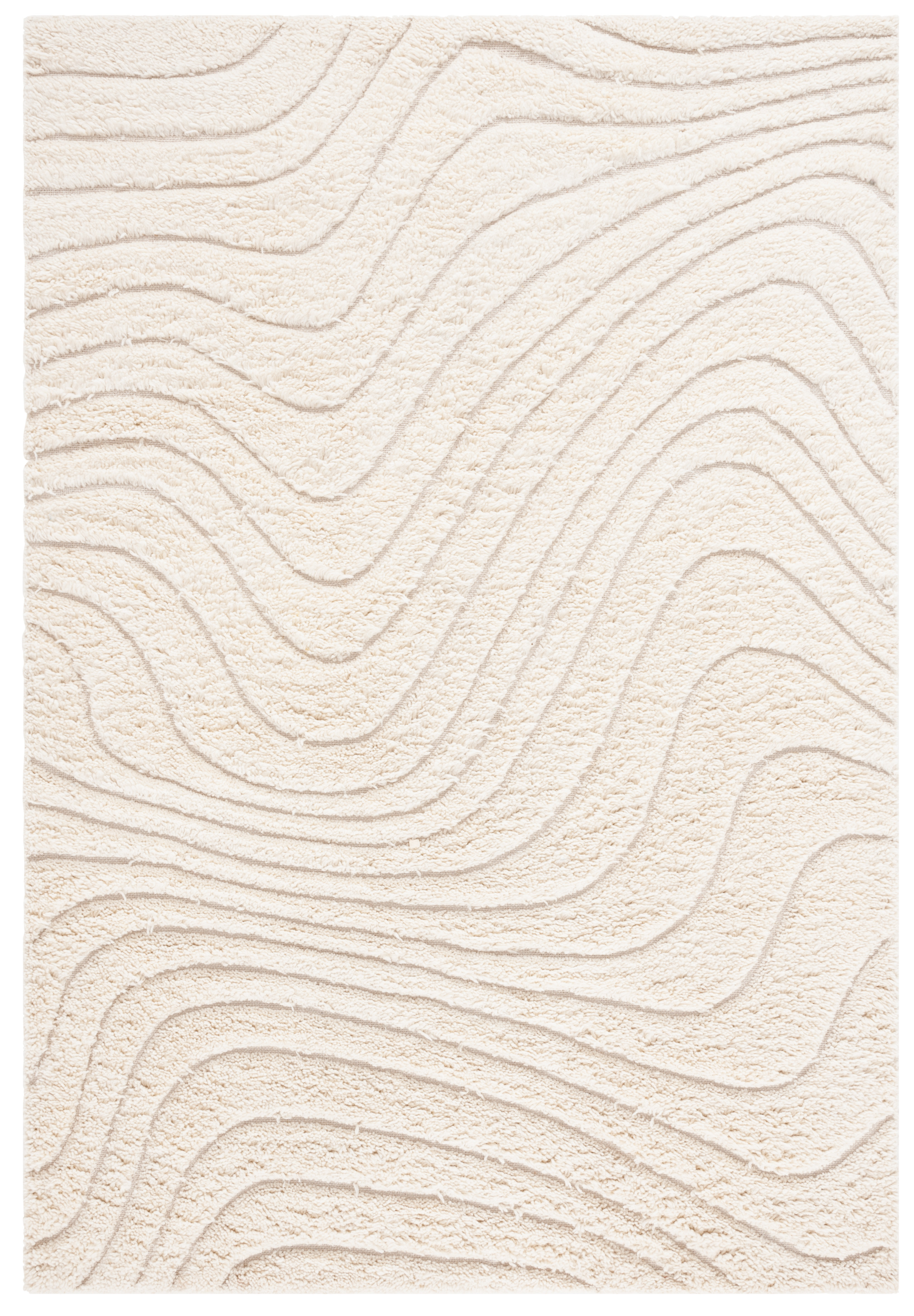 Ebern Designs Onawa Hand Woven Wool/Cotton Solid Color Rug in Ivory ...