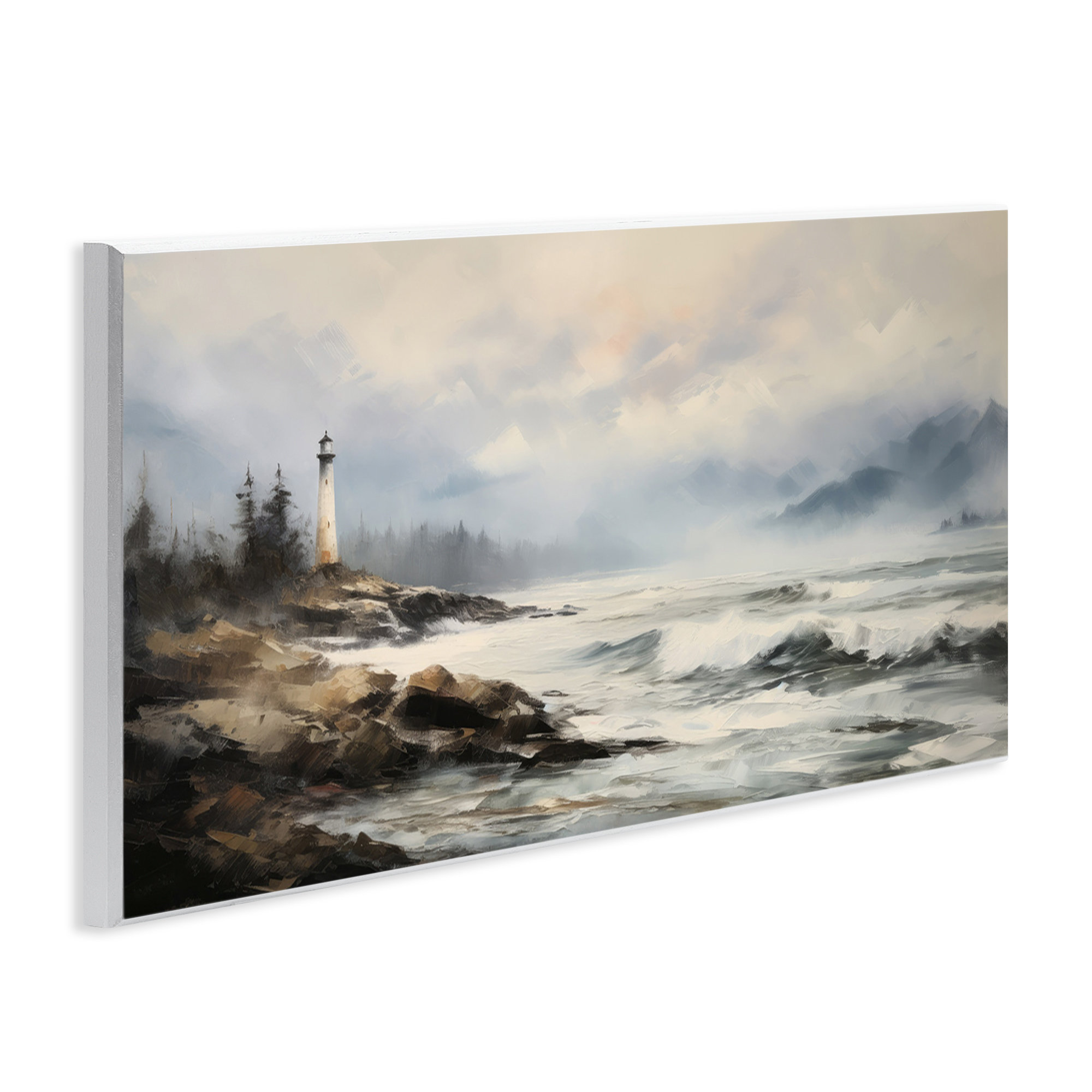 Highland Dunes Coastal Lighthouse Waves Wall Plaque Art by Petal Prints ...