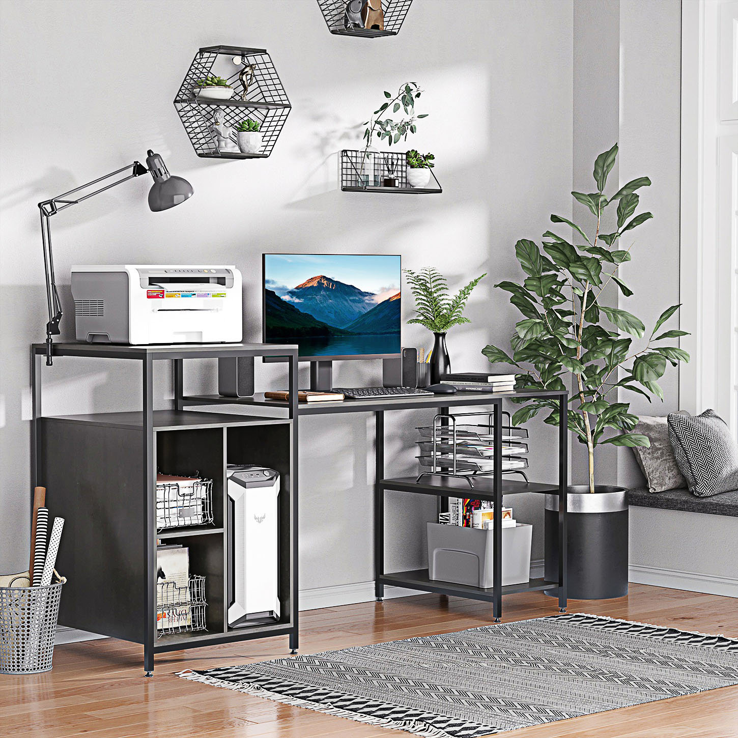 17 Stories Office Table, Computer Desk With Cpu Stand - Wayfair Canada