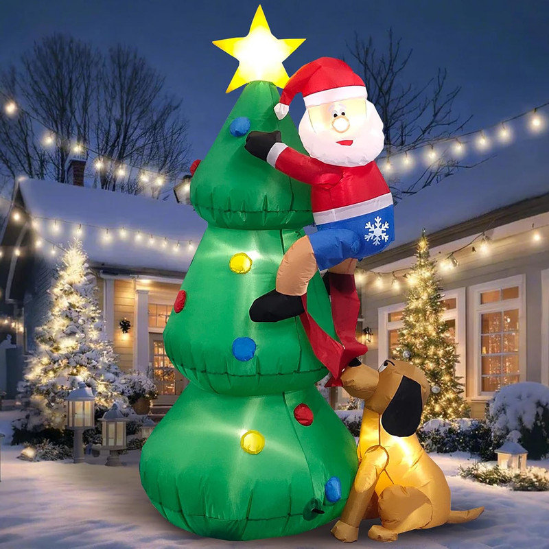 The Holiday Aisle® 6FT Inflatable Christmas Tree Outdoor Decoration ...