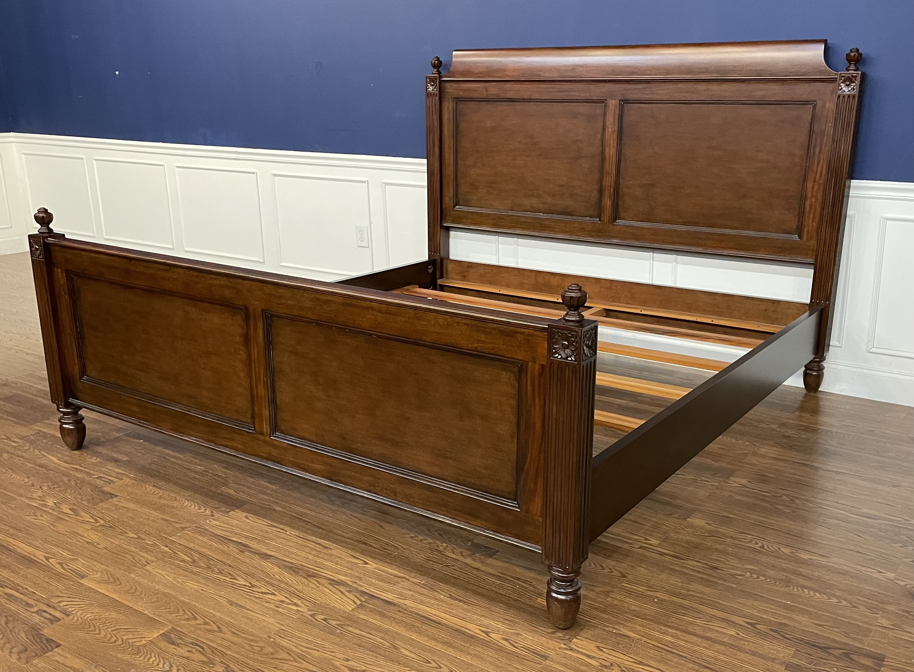 Leighton Hall Furniture Louis Xvi Solid Wood Panel Bed | Wayfair