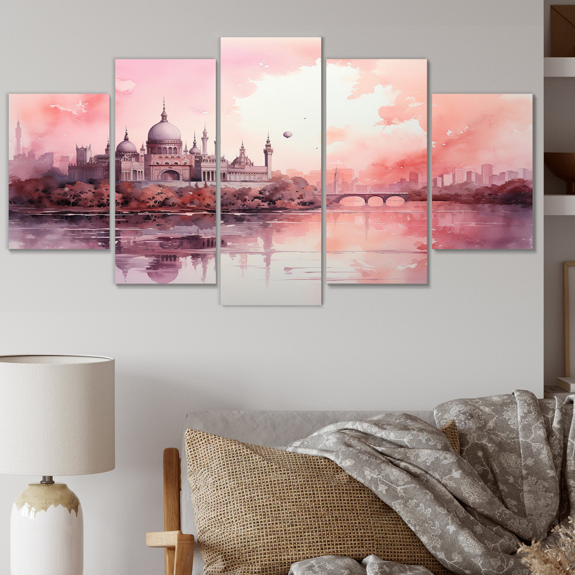 Design Art Medieval Majesty - Castles Canvas Art Print - 5 Panels | Wayfair