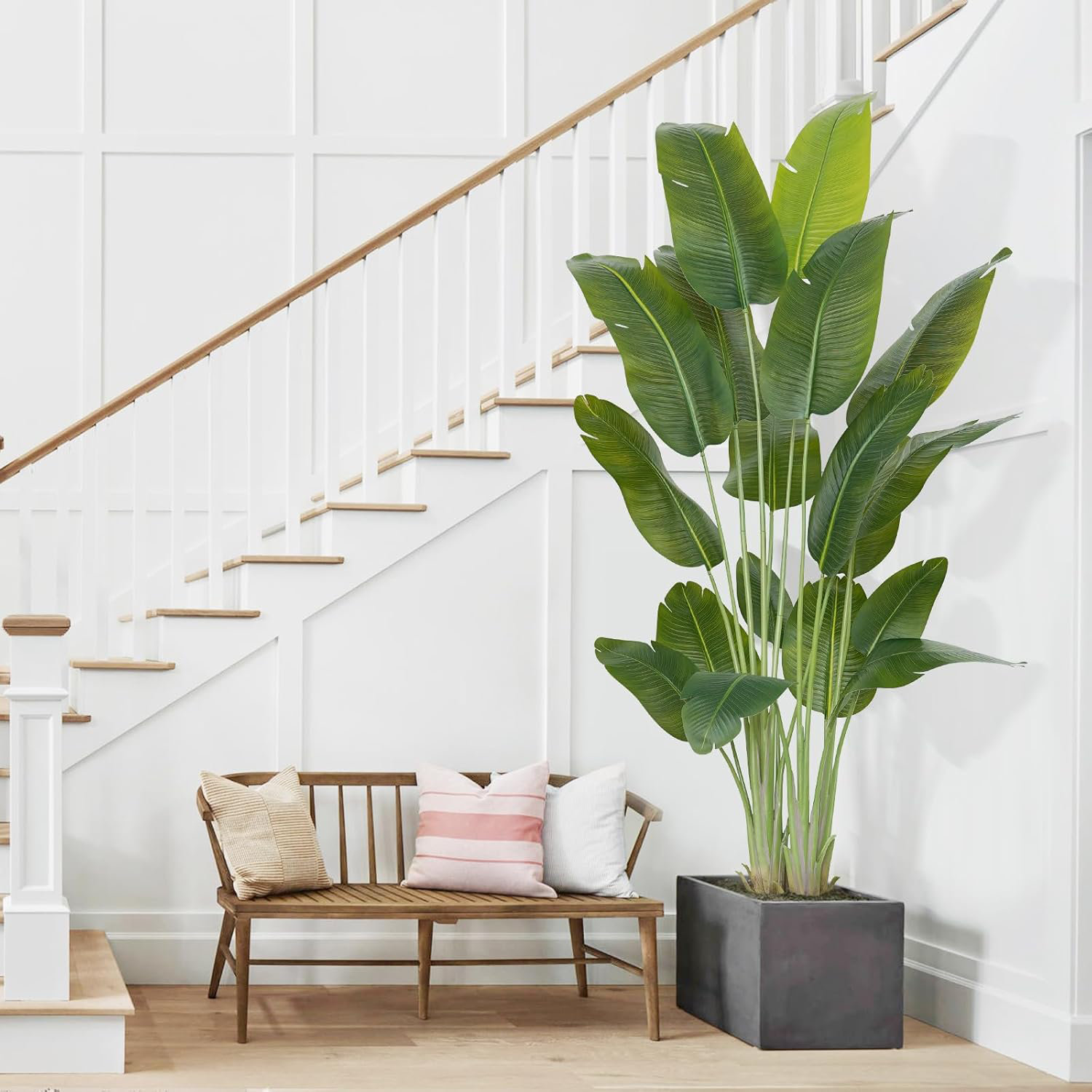 Primrue 7.5Ft Tall Fake Tropical Palm Tree Large Fake Plants With 18 ...