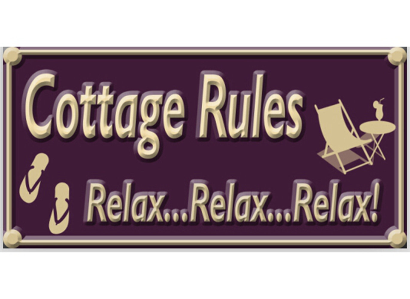 Millwood Pines Cottage Rules Vintage Metal Sign Wall Décor | Wayfair